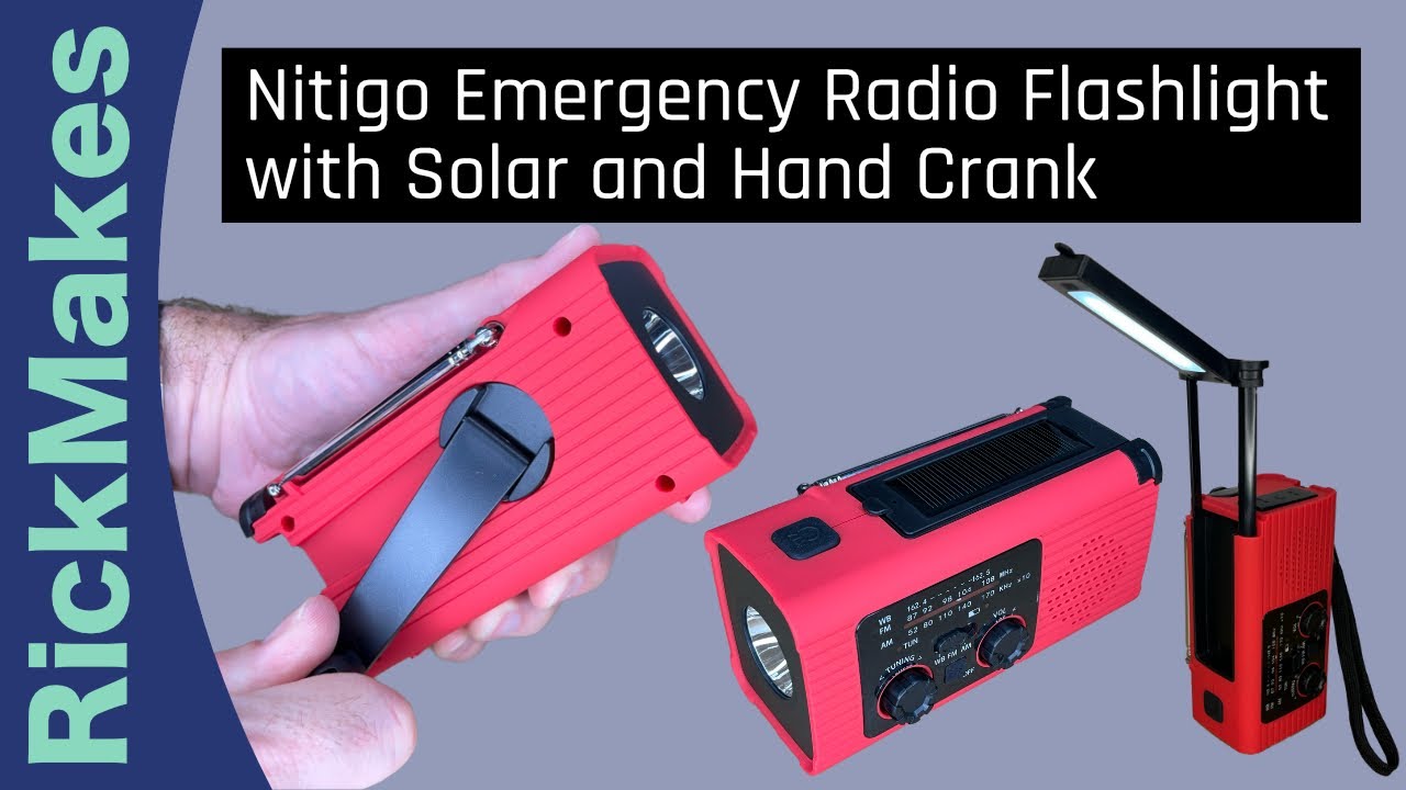 Nitigo Emergency Radio Flashlight with Solar and Hand Crank - YouTube