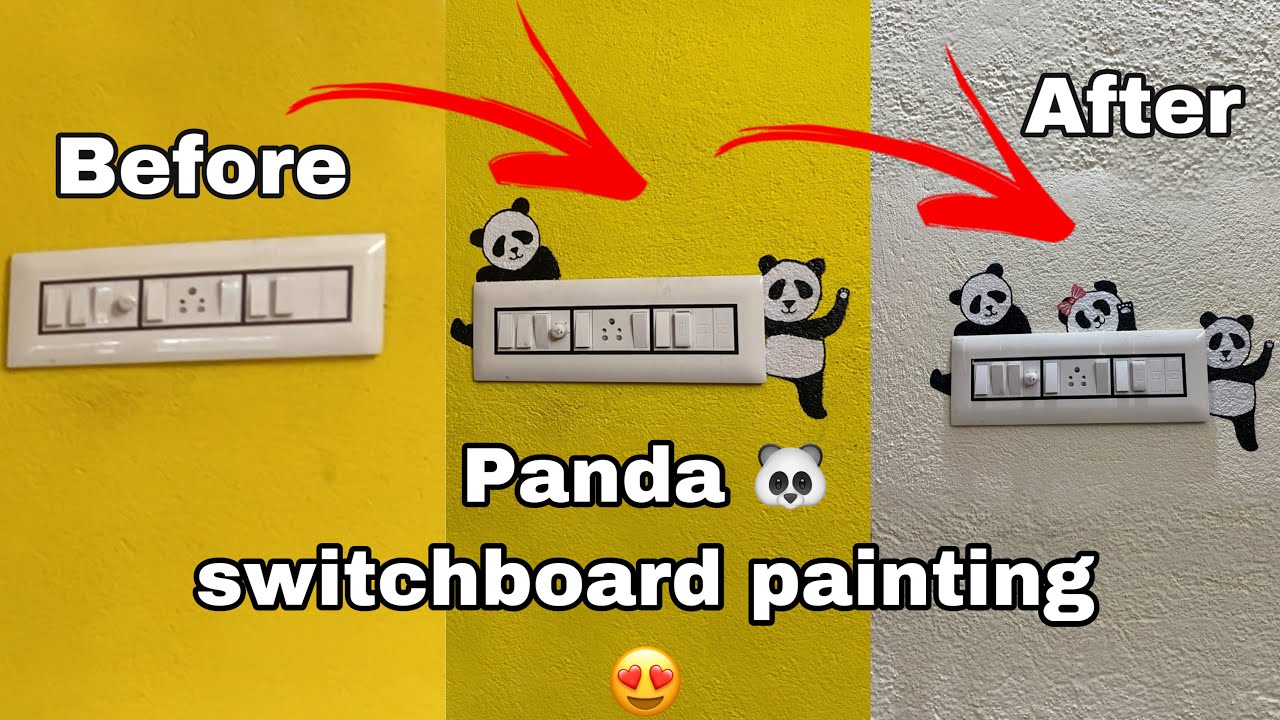 Switch board painting by me🐼 ~cute pandas 🐼 - YouTube
