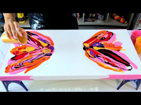 Pretty Pinks! Beautiful Acrylic Pour Painting in Pinks, Yellow and ...