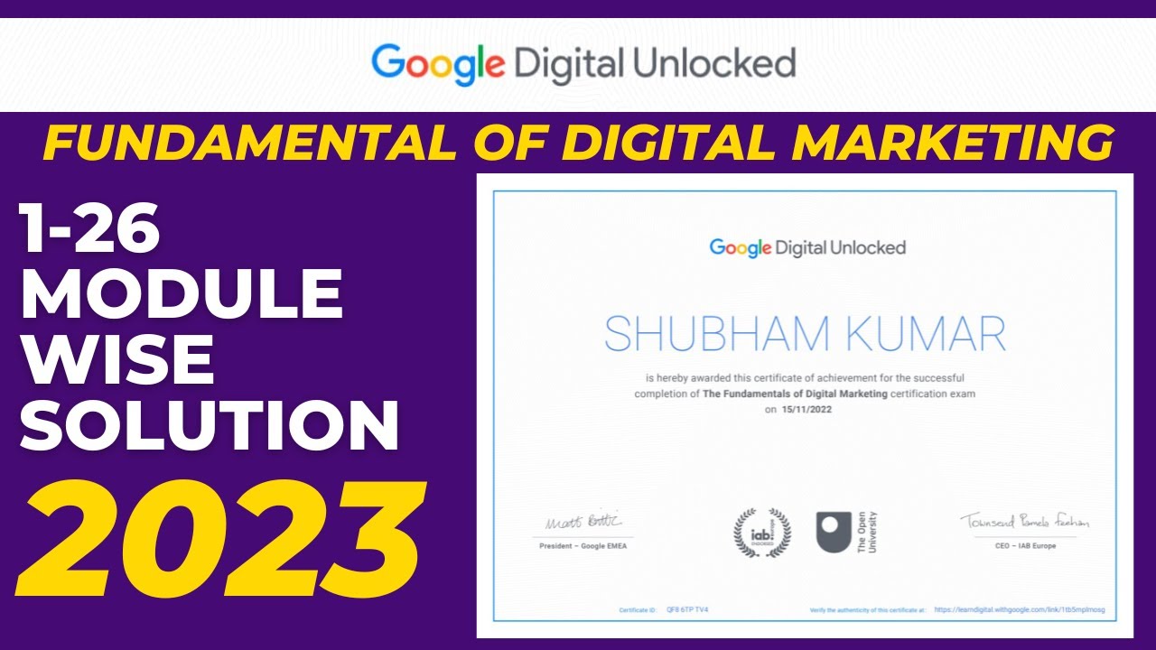 Google Digital Unlocked Course Solution | Fundamental Of Digital ...