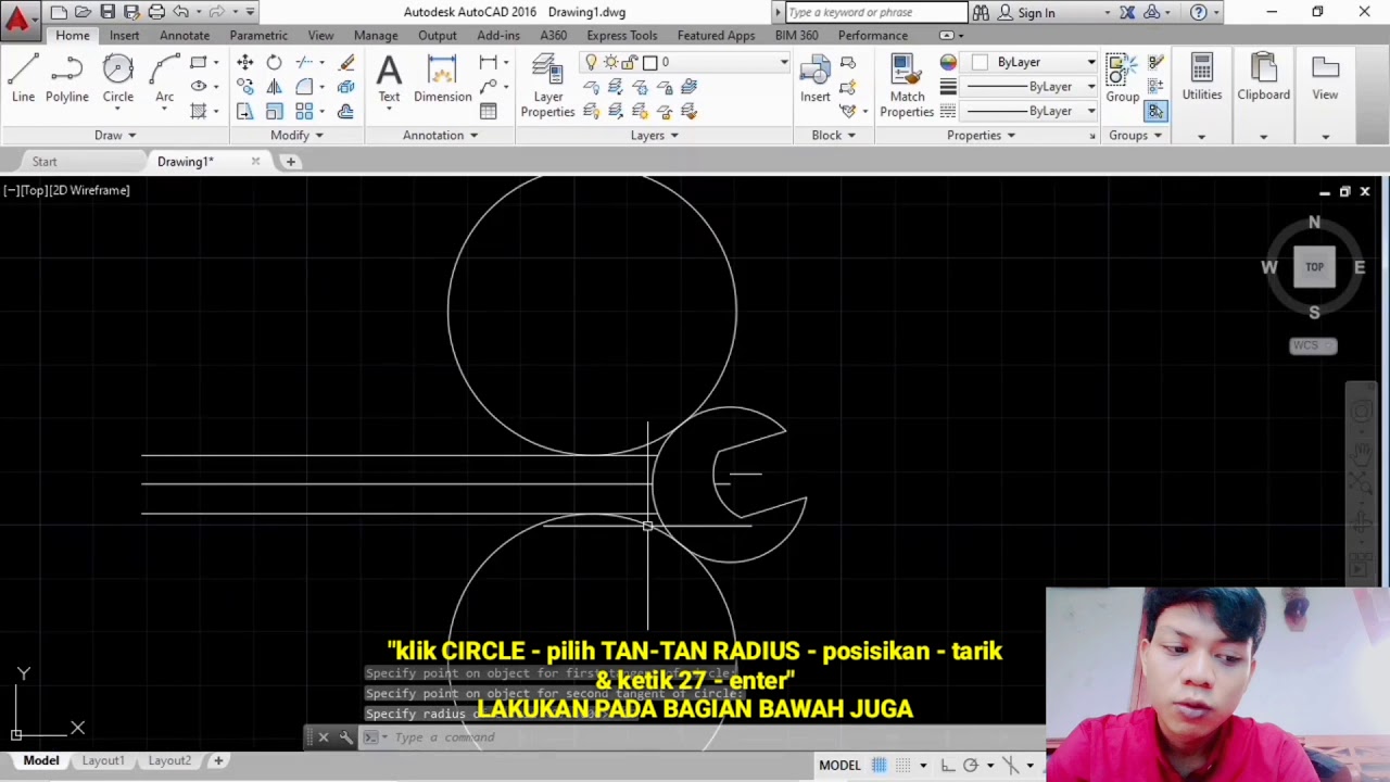 Tutorial membuat Desain Kunci Pas 2D menggunakan AutoCAD - YouTube