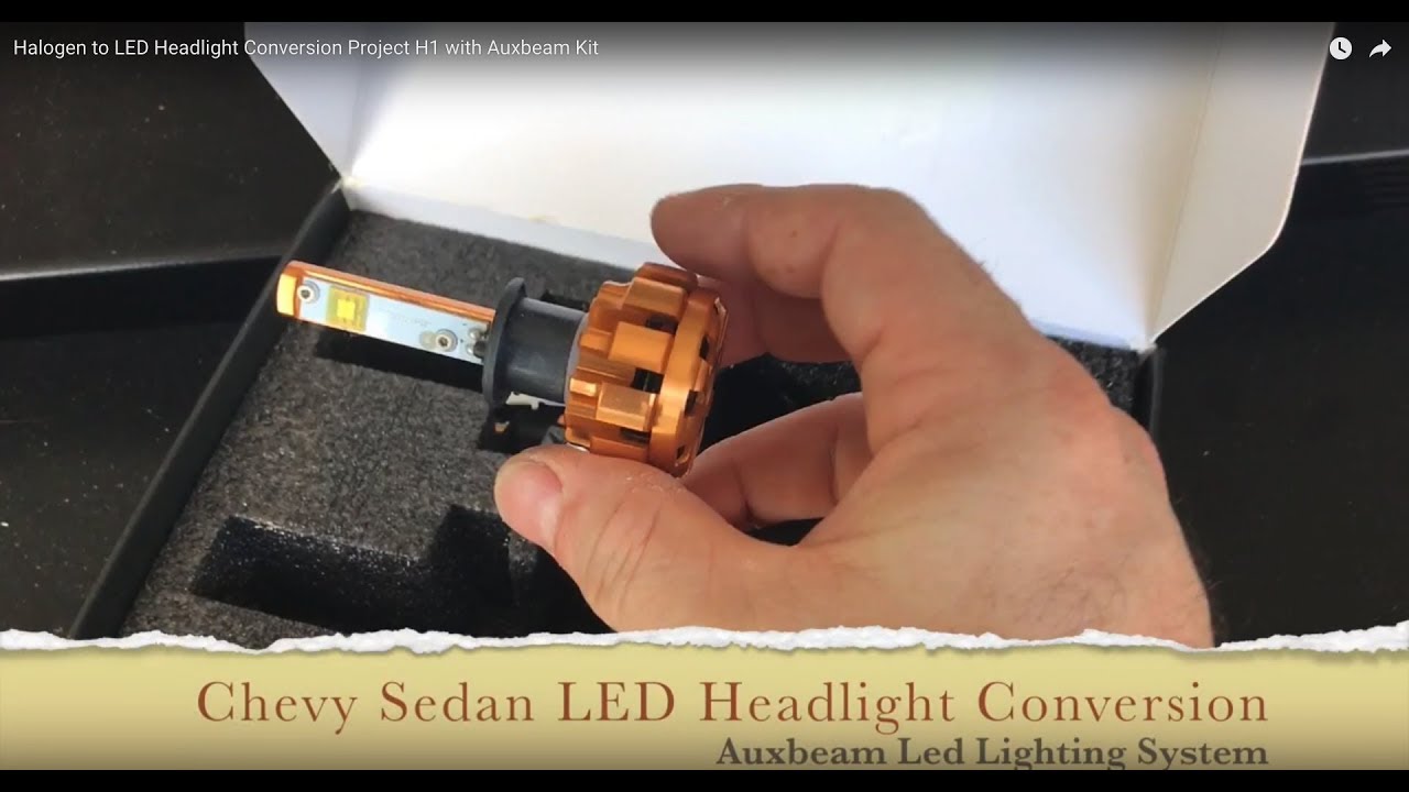 Halogen H1 to LED conversion with the Auxbeam LED Headlight Kit - YouTube