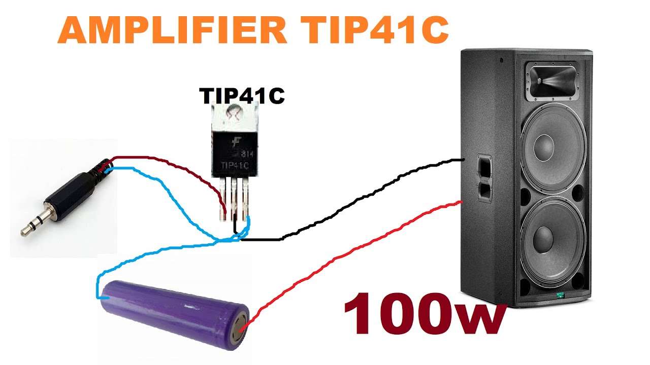 How To Make Amplifier Using Tip41c Transistor - Mini Amplifier Tip41c - Tip41c Transistor - YouTube