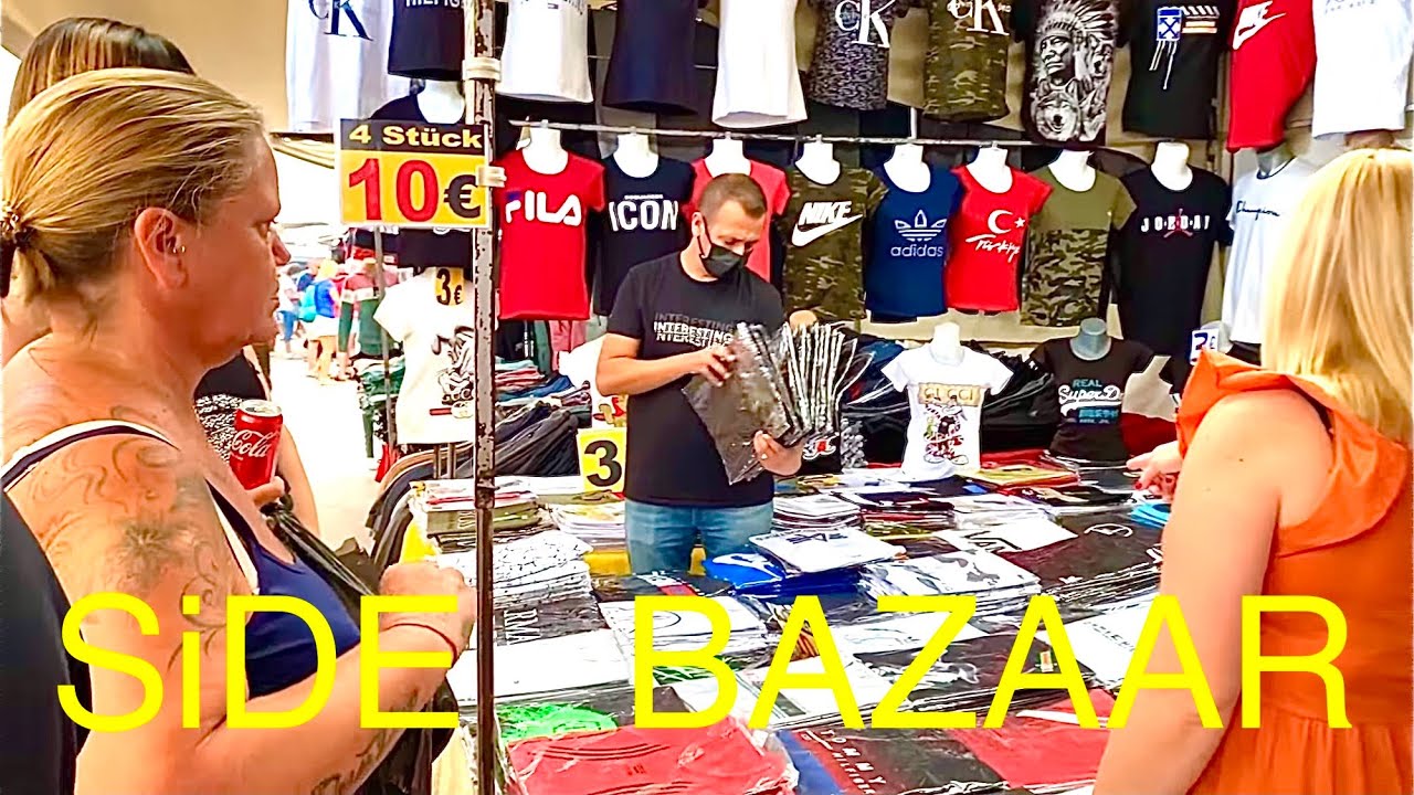 SIDE BAZAAR ON SATURDAY. FAKE Bazaar TURKEY #side #turkey - YouTube