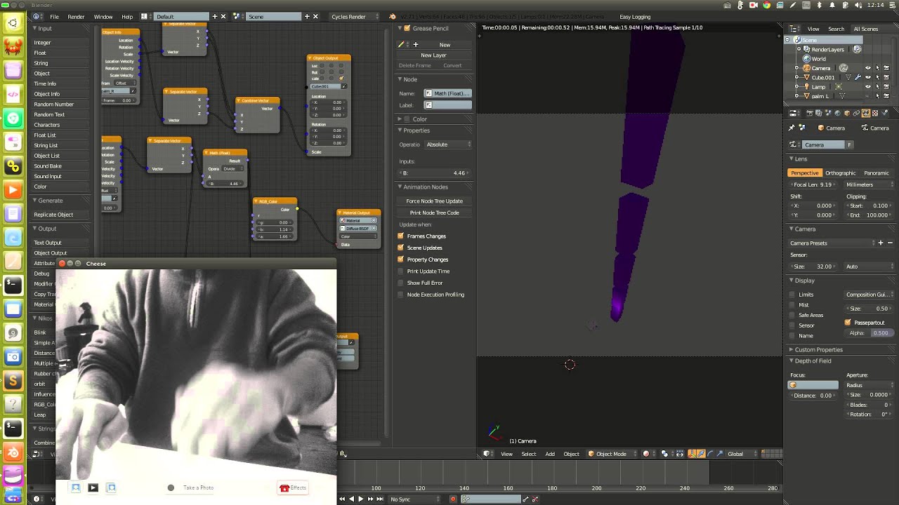 [Blender] leap-motion and animation nodes - test - YouTube