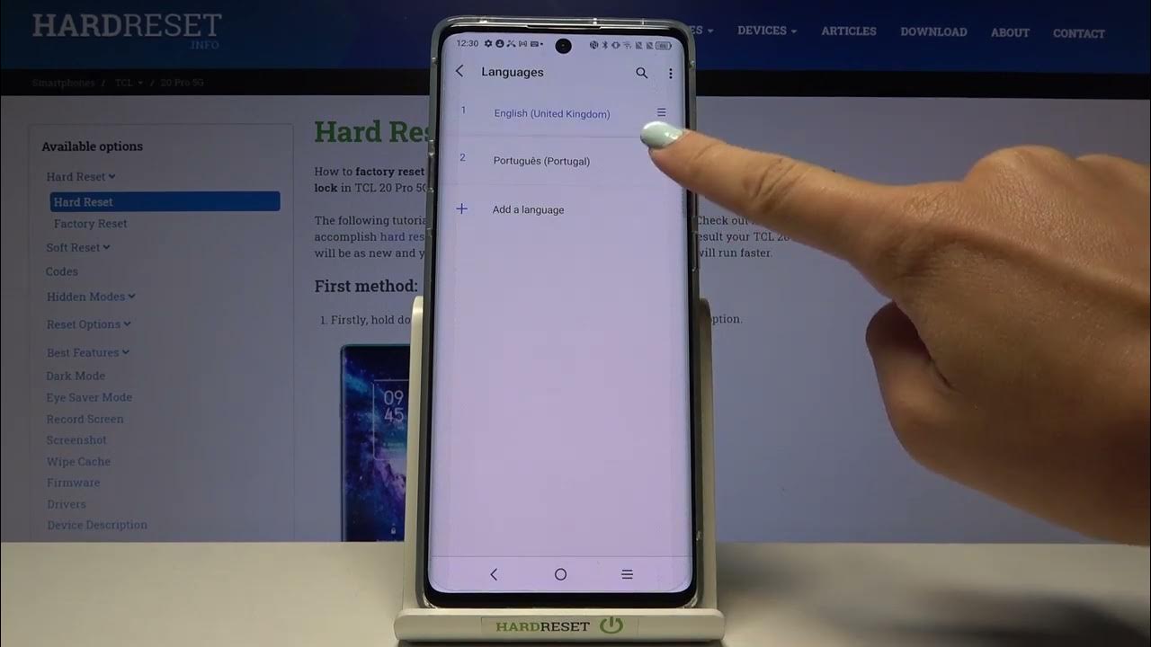 Change TCL 20 Pro 5G Main Language - System Customizations - YouTube
