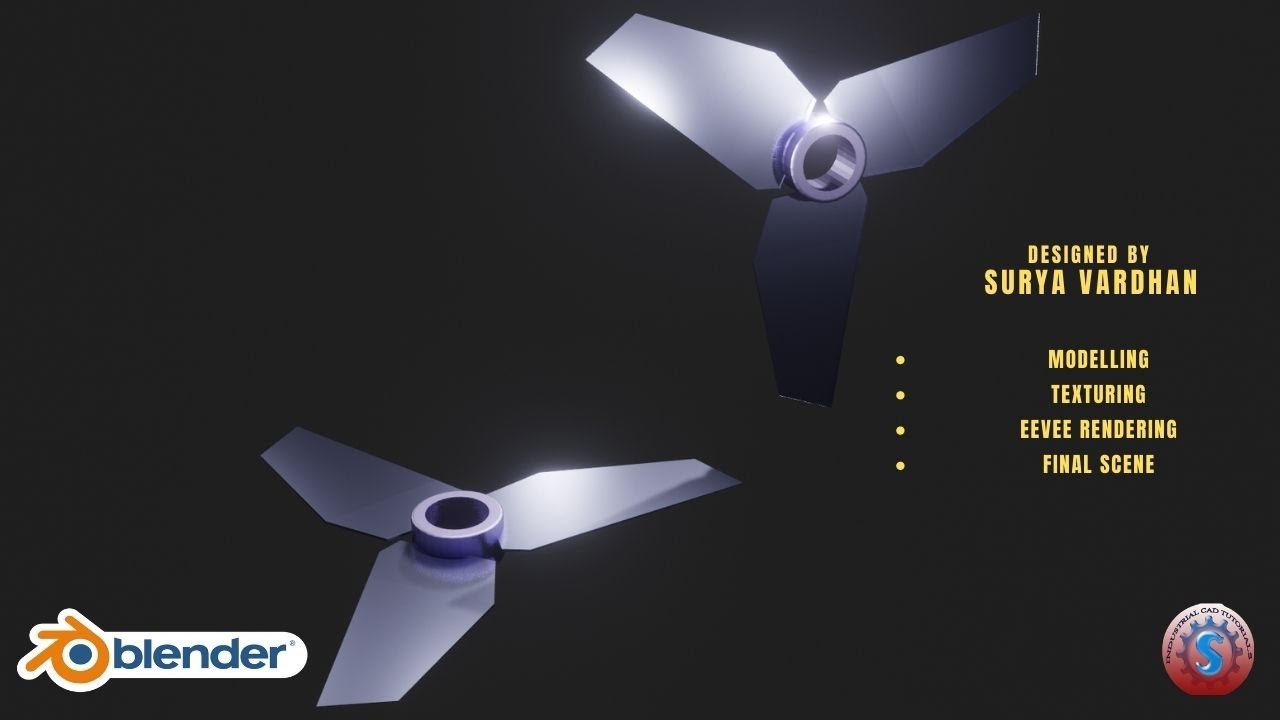 PROPELLER 3D MODELLING || EEVEE RENDERING || HARD SURFACE || BLENDER 2. ...