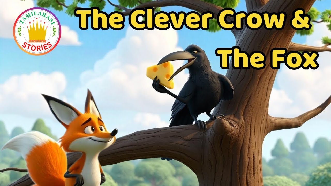 The Clever Crow and the Fox story in English | Tamilarasi Stories - YouTube