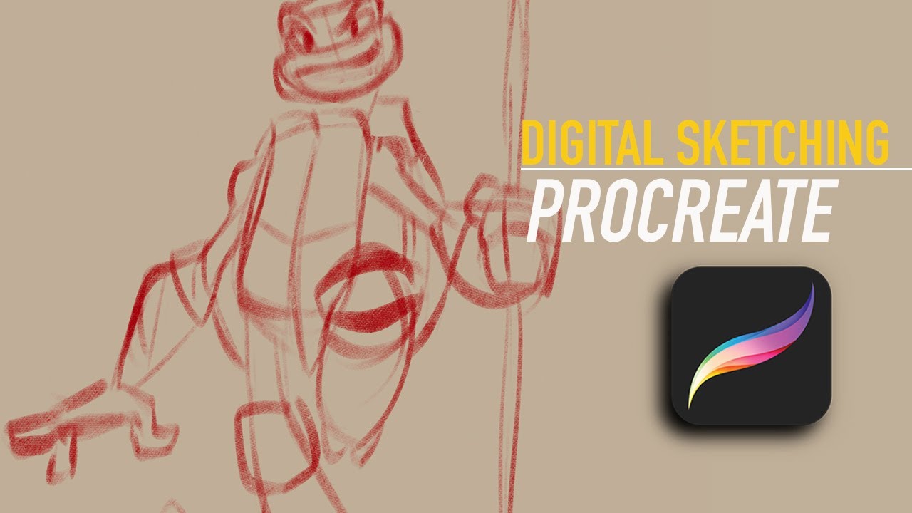 Sketching Ninja turtles in Procreate on iPad Pro - YouTube