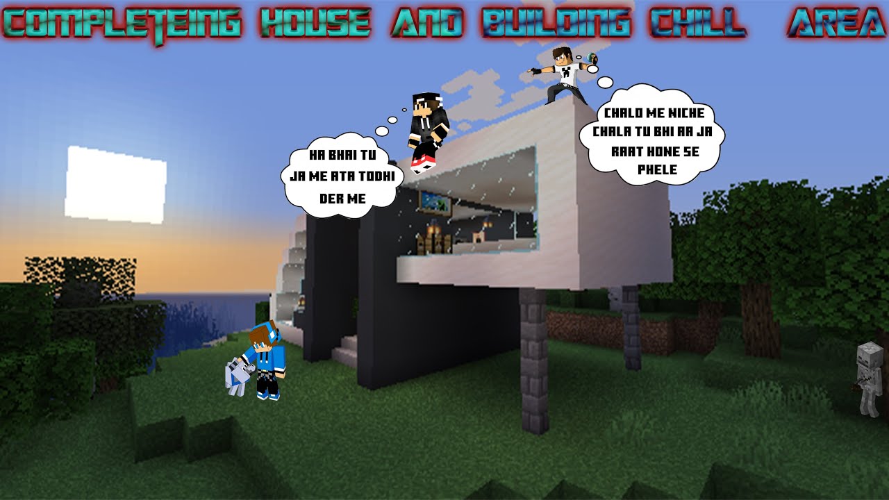 House completed and building chill area for friends | #minecraft - YouTube