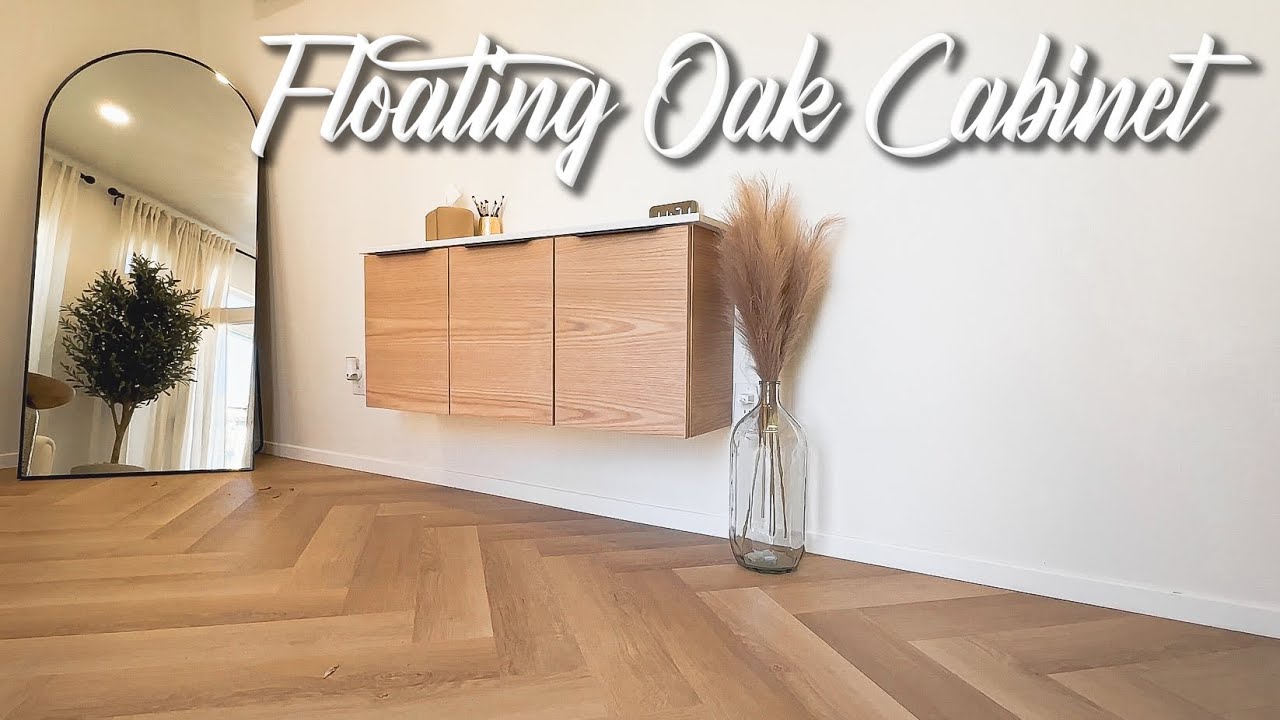 How to Build a Modern Floating Oak cabinet - YouTube