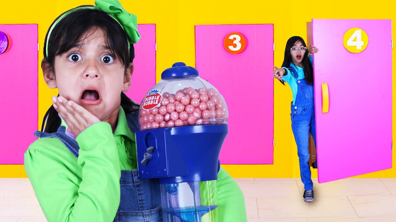 Ellie Andrea & Charlotte Gumball Thief Chase Through Door Maze - YouTube