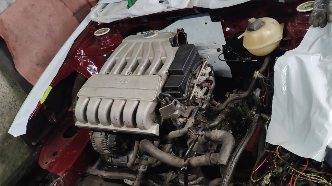 Passat B3 - установка мотора и другие работы Passat35i, swap engine 3,2 ...