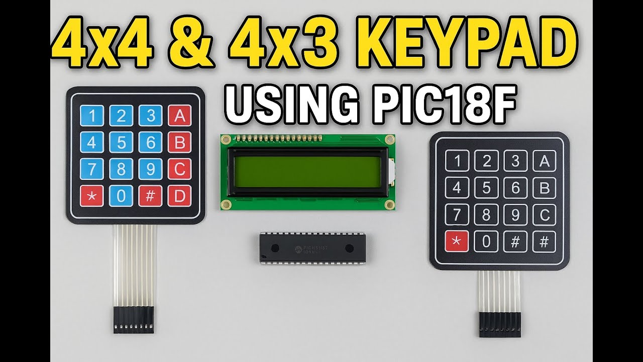 "Keypad Project | 4x4 & 4x3 Matrix Keypad Interface using PIC18Fxxx MC ...