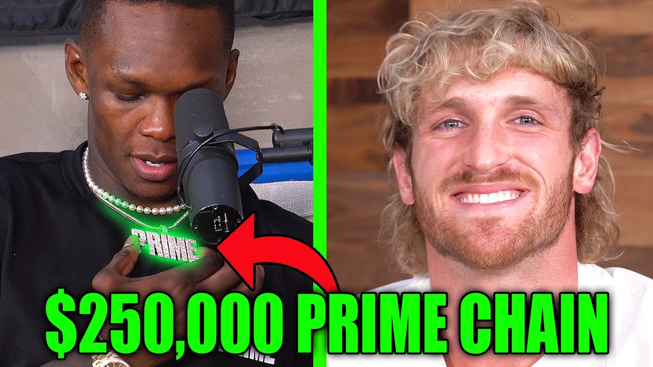 Logan Paul Gifts Israel Adesanya $250,000 PRIME Chain! - YouTube