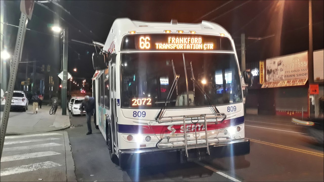 SEPTA Route 66: 2008 New Flyer E40LFR #809 Southbound - YouTube