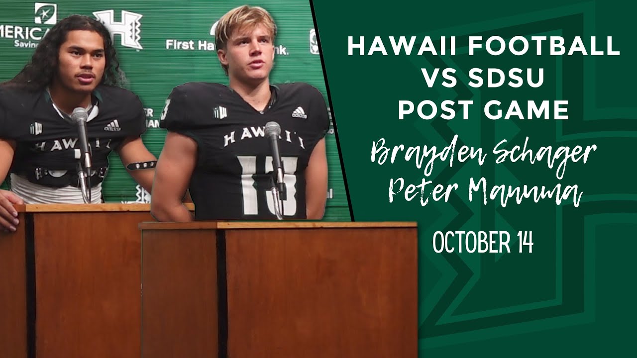 Hawaii vs SDSU Post Game: Brayden Schager & Peter Manuma - YouTube