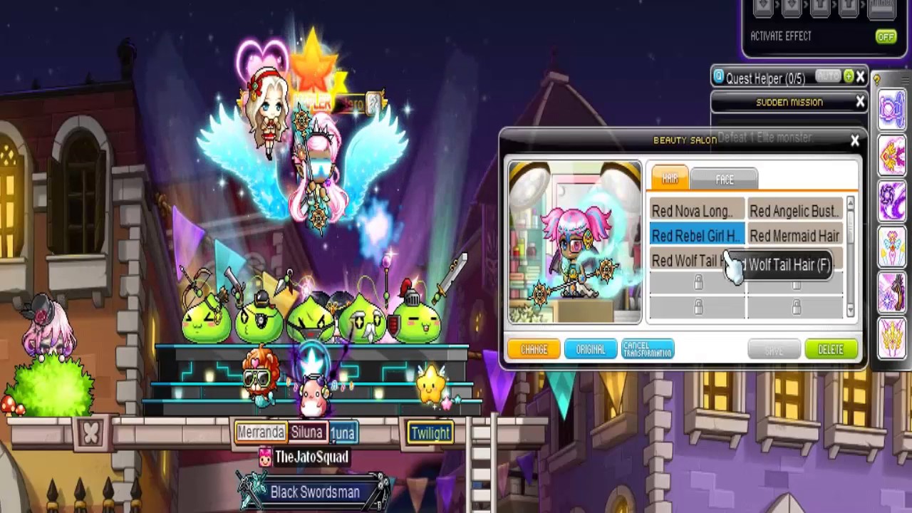 MapleStory Princess1una's hair style collection - YouTube