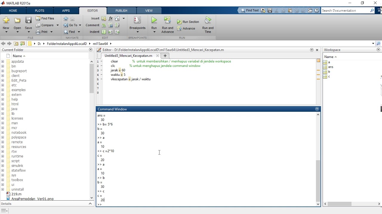 Matlab 2 Konversi variabel dalam matlab - YouTube