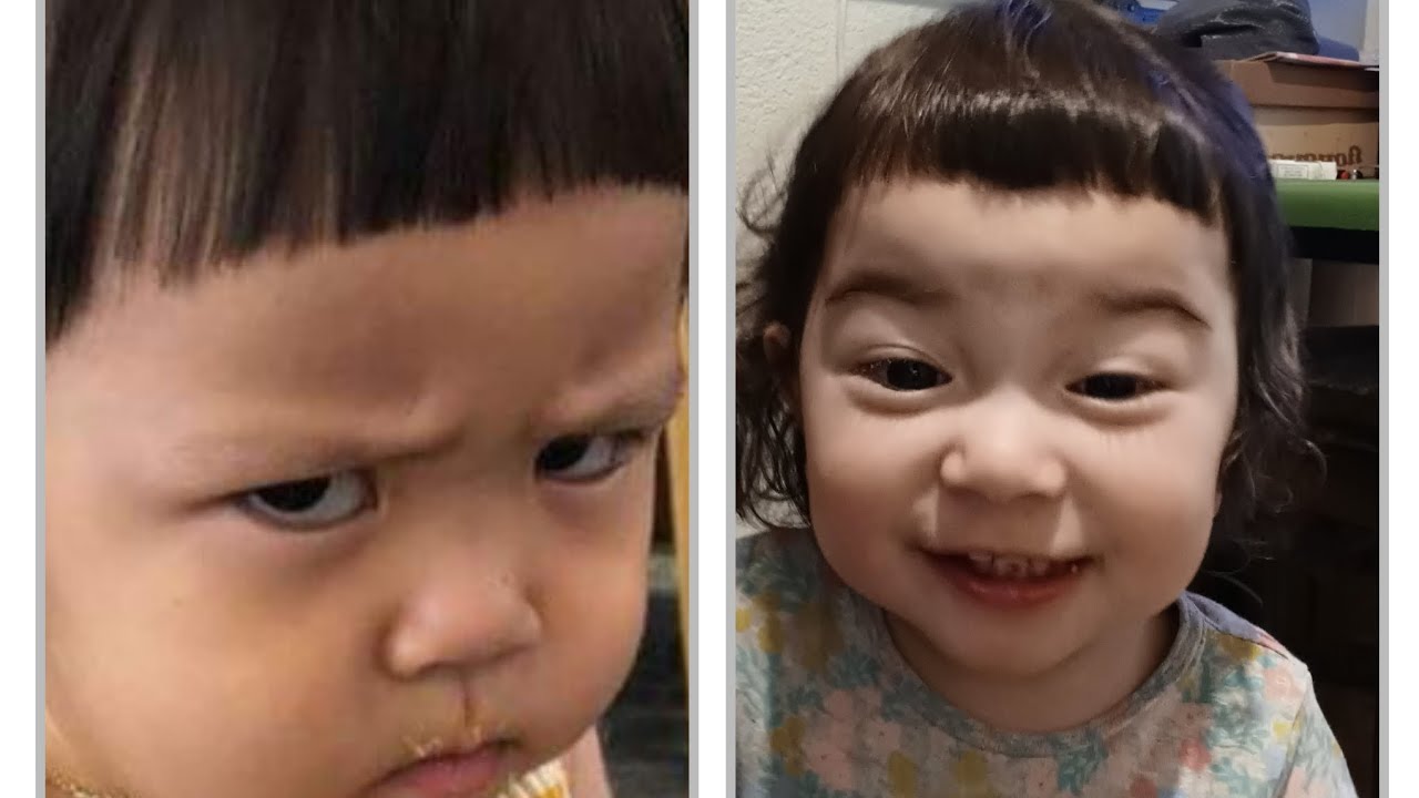 Ella got a new hair cut, in her bangs #haircut #shorthair #baby # ...