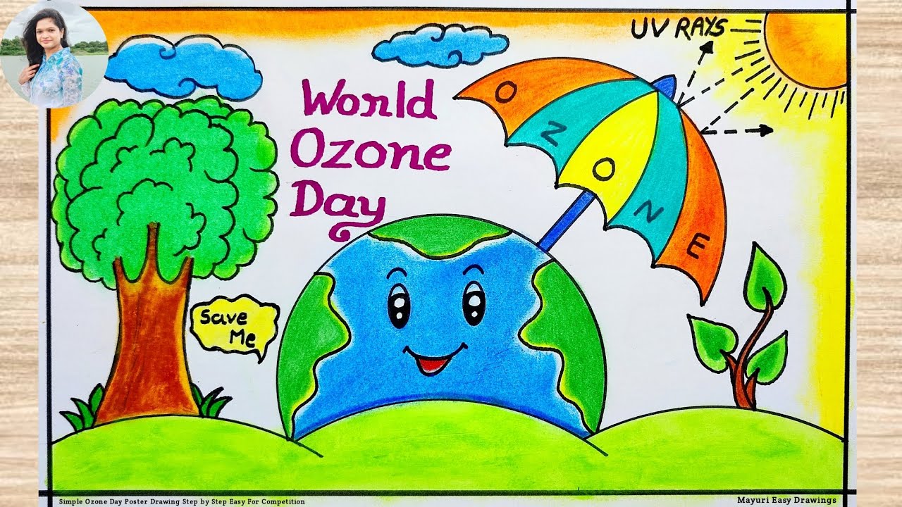 Simple Ozone Day Drawing Easy | Ozone Layer Drawing For Competition ...