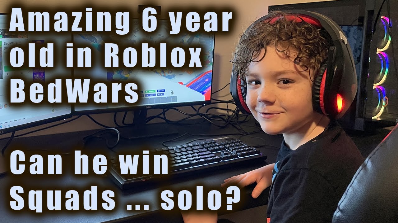 Amazing 6 year old in Roblox Bedwars. Can he win squads ... solo? - YouTube