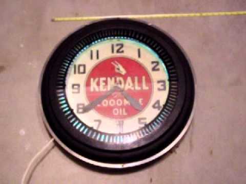 Kendall Oil Clock Spinning Neon - YouTube