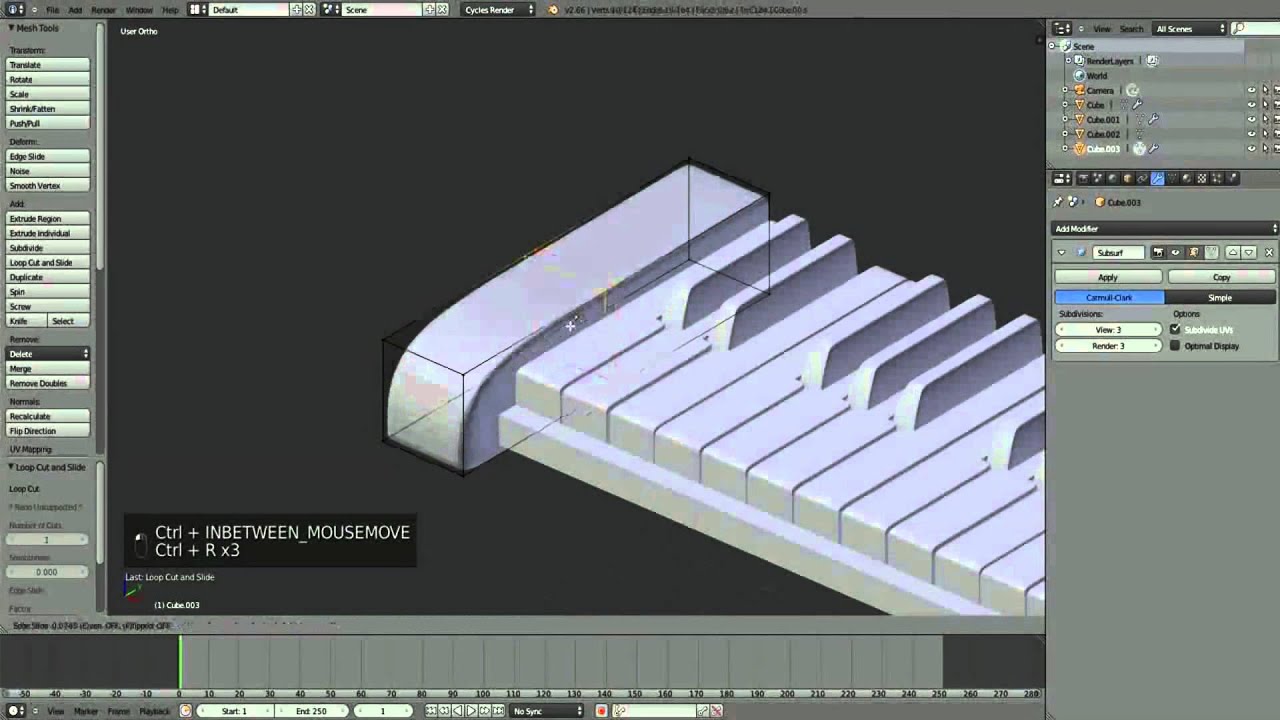 Timelapse Modeling of a piano with Blender - YouTube