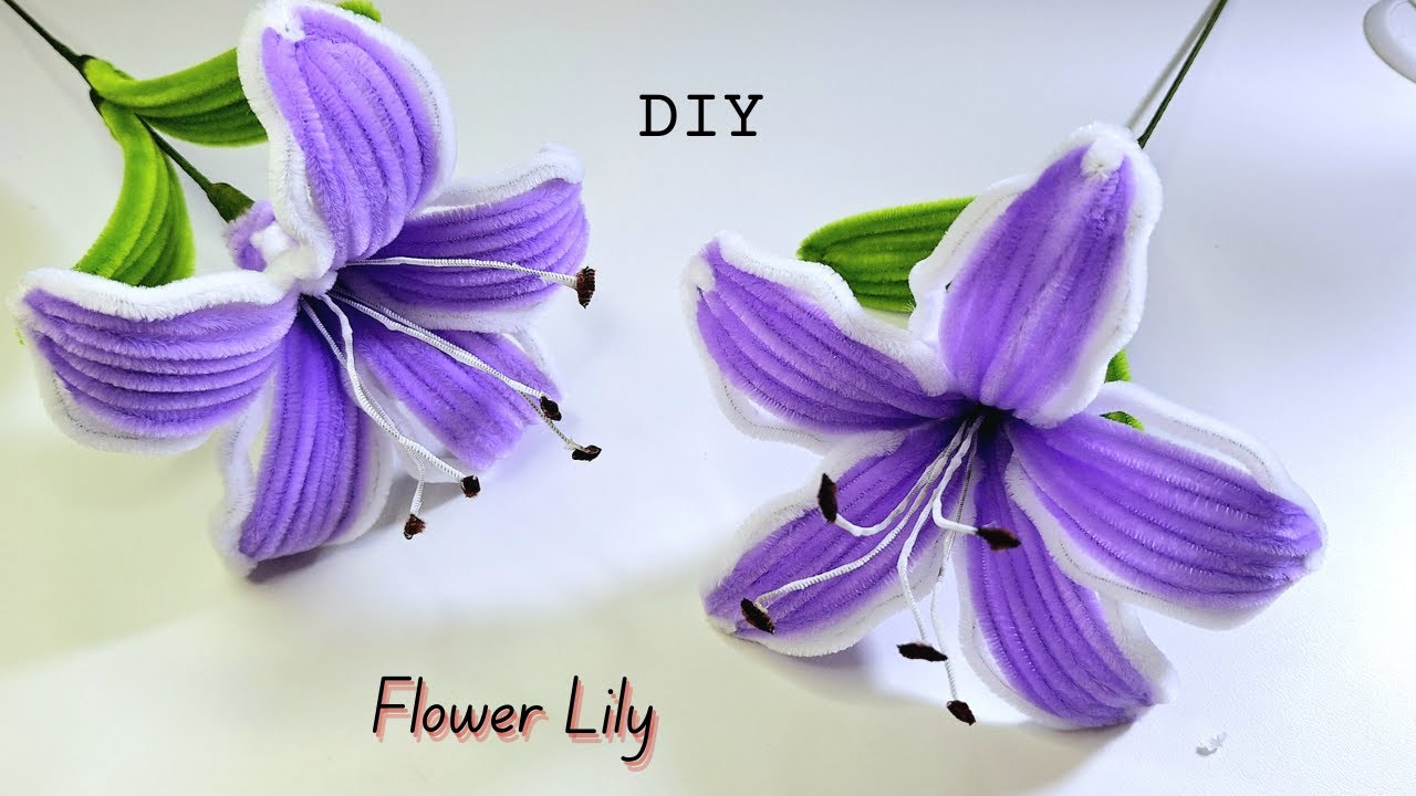 DIY Lily | How to Make Pipe Cleaner Flowers Lily - Easy Flower Crafts ...