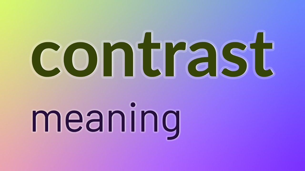 Contrast - 172 English Vocabulary Flashcards - YouTube