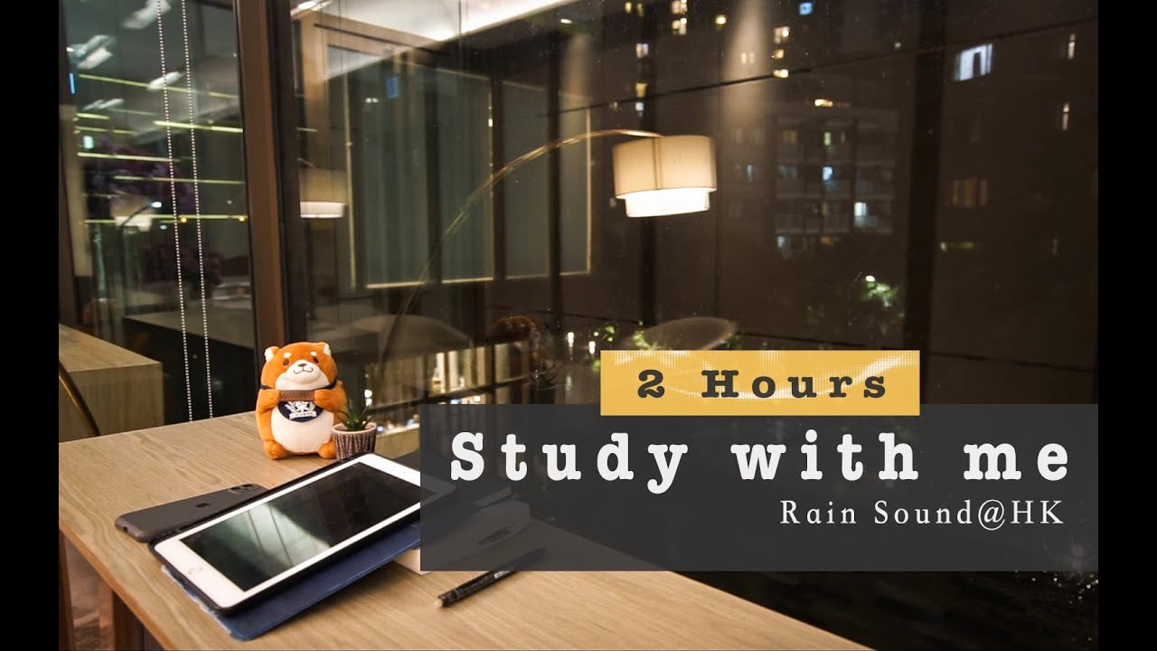 2 HOURS STUDY (Rain sounds only) | Study with me 02| Pomodoro 50+10 ...