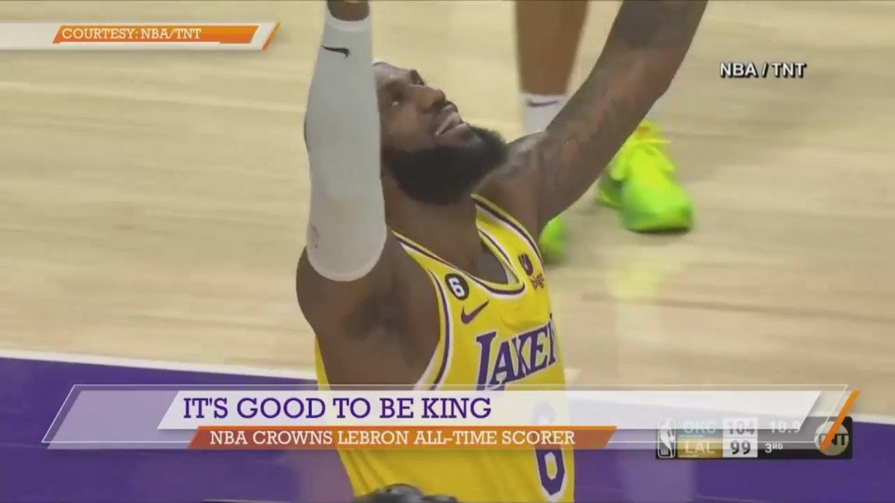 LeBron James crowned NBA scoring King - YouTube