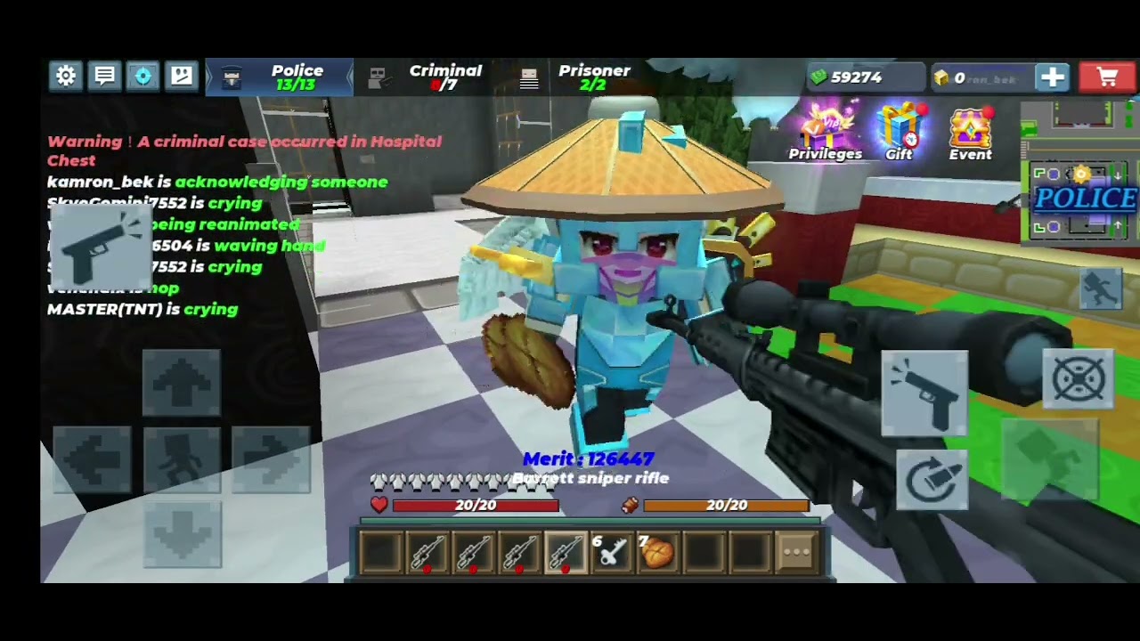 Blockman go Jail break I give cops a lot of diamond sets and snipers ...