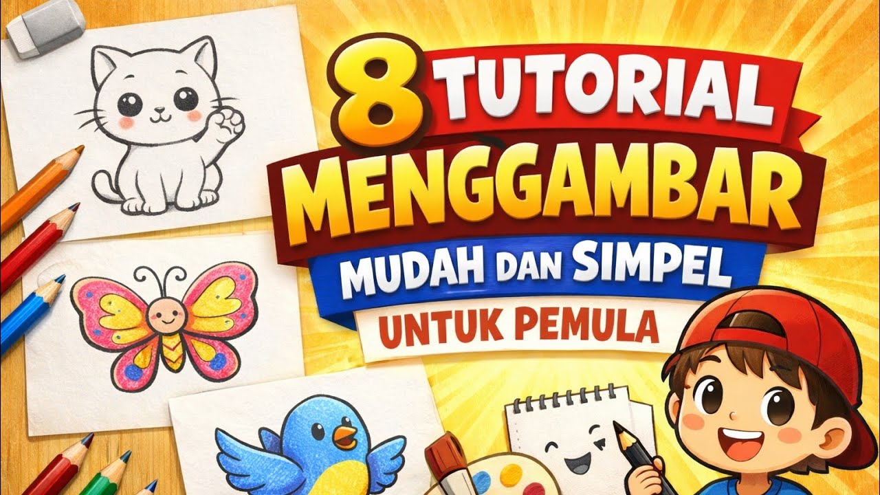 TUTORIAL MENGGAMBAR | MENGGAMBAR MUDAH DAN SIMPEL PEMULA - YouTube