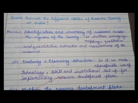 Describe the different steps of resource planning in India? class 10 ...