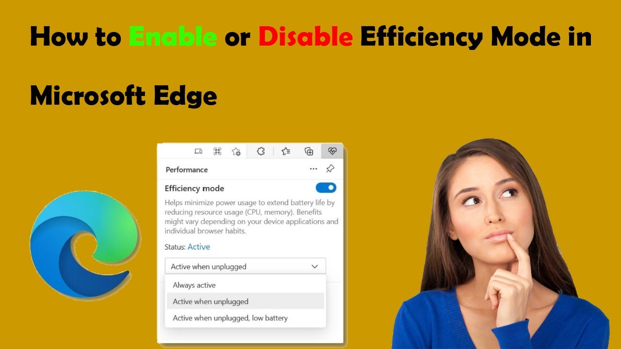 How to Enable or Disable Efficiency Mode in Microsoft Edge - YouTube