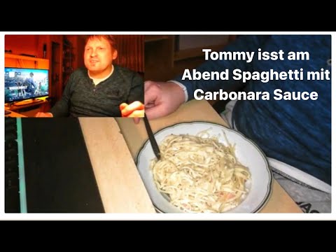 Tommy isst am Abend Spaghetti mit Carbonara Sauce - YouTube