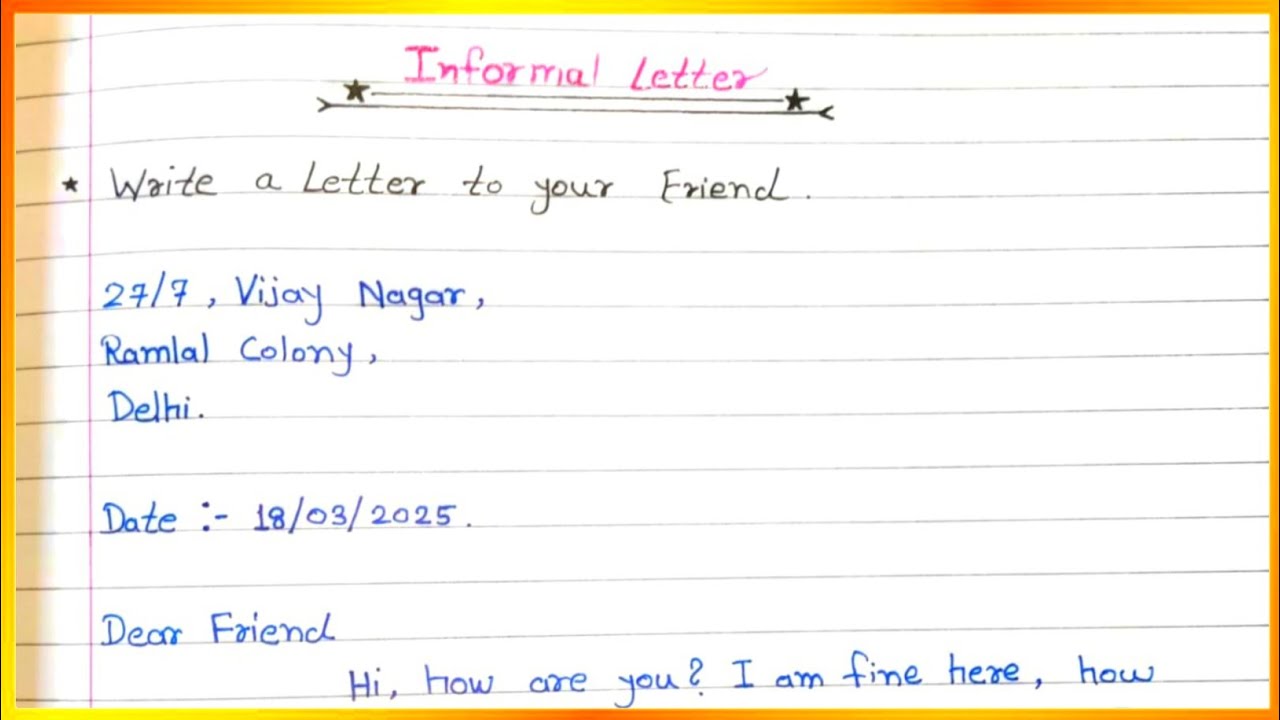 Write a letter to your friend | How to write informal letter in english ...