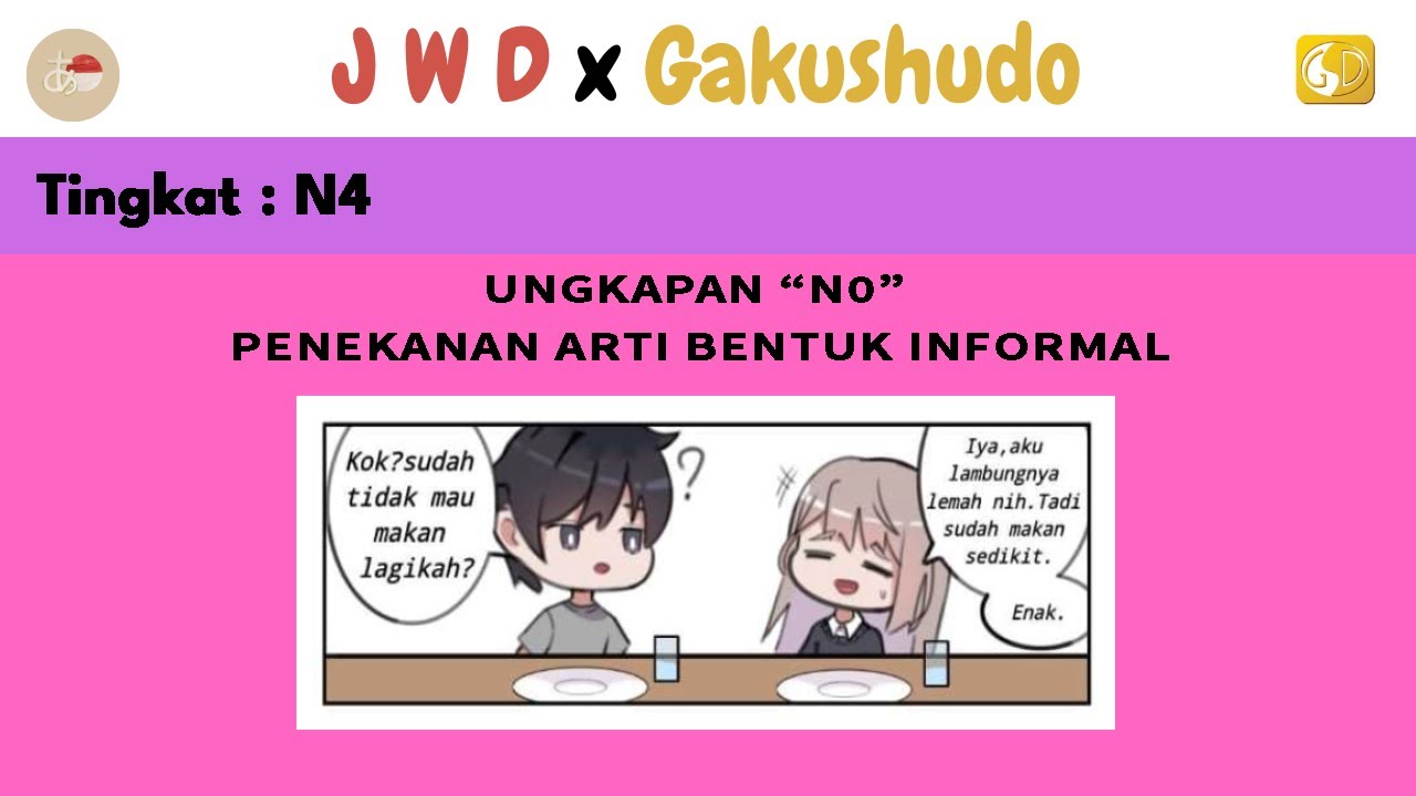 32. KAIWA N4 || Ungkapan “N0” Penekanan Arti Bentuk Informal - YouTube