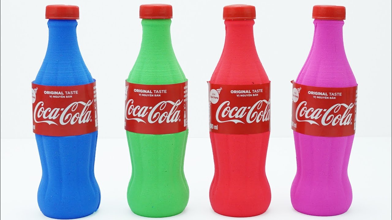 DIY How to make Coca Cola Rainbow Kinetic Sand | Learn Colors With ...