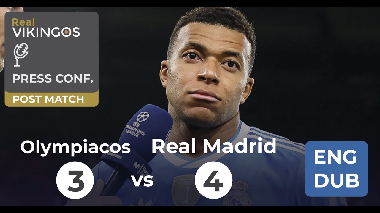 Kylian Mbappe Olympiacos 3 - 4 Real Madrid - English Post-Match ...