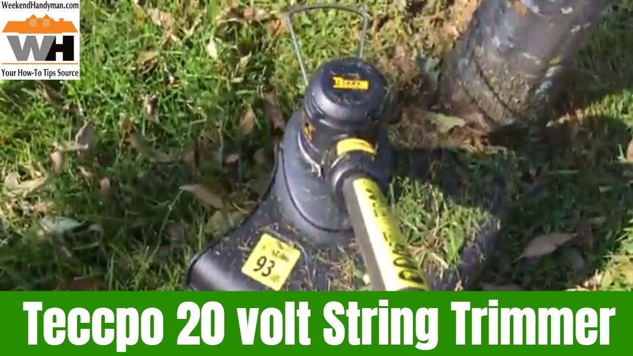 Teccpo String Grass Trimmer 20 Volt 2Ah Lithium Ion Powered ...