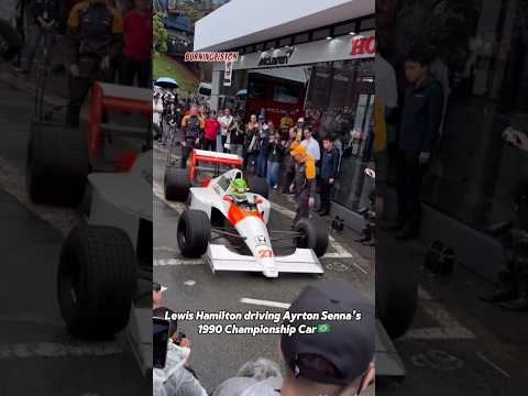 Lewis Hamilton driving Ayrton Senna’s Formula 1 car