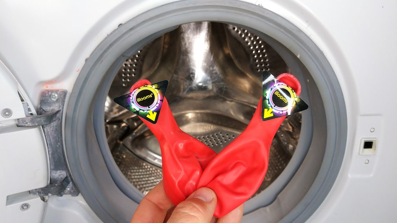 Experiment - Light Up Balloons - in a Washing Machine - YouTube