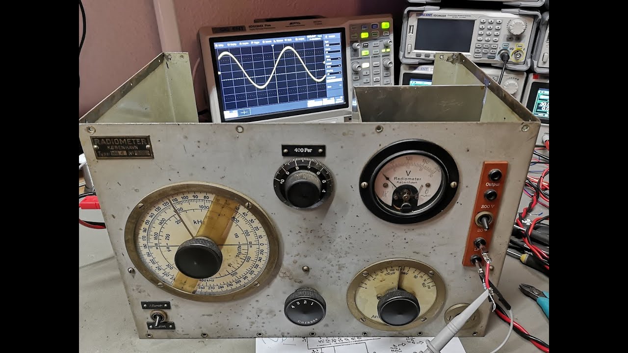 Radiometer signal generator MS4 1940-50 two DL21 tubes test teardown ...