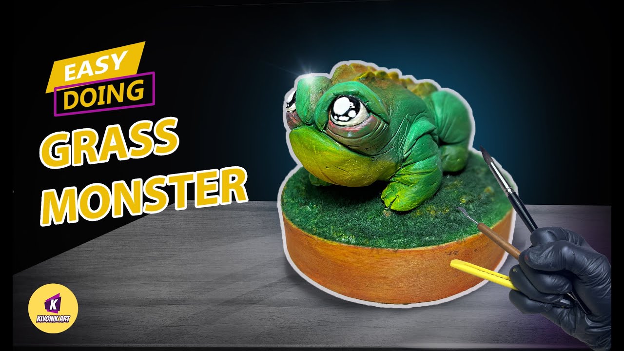 How easy to make small diorama grass monster - YouTube