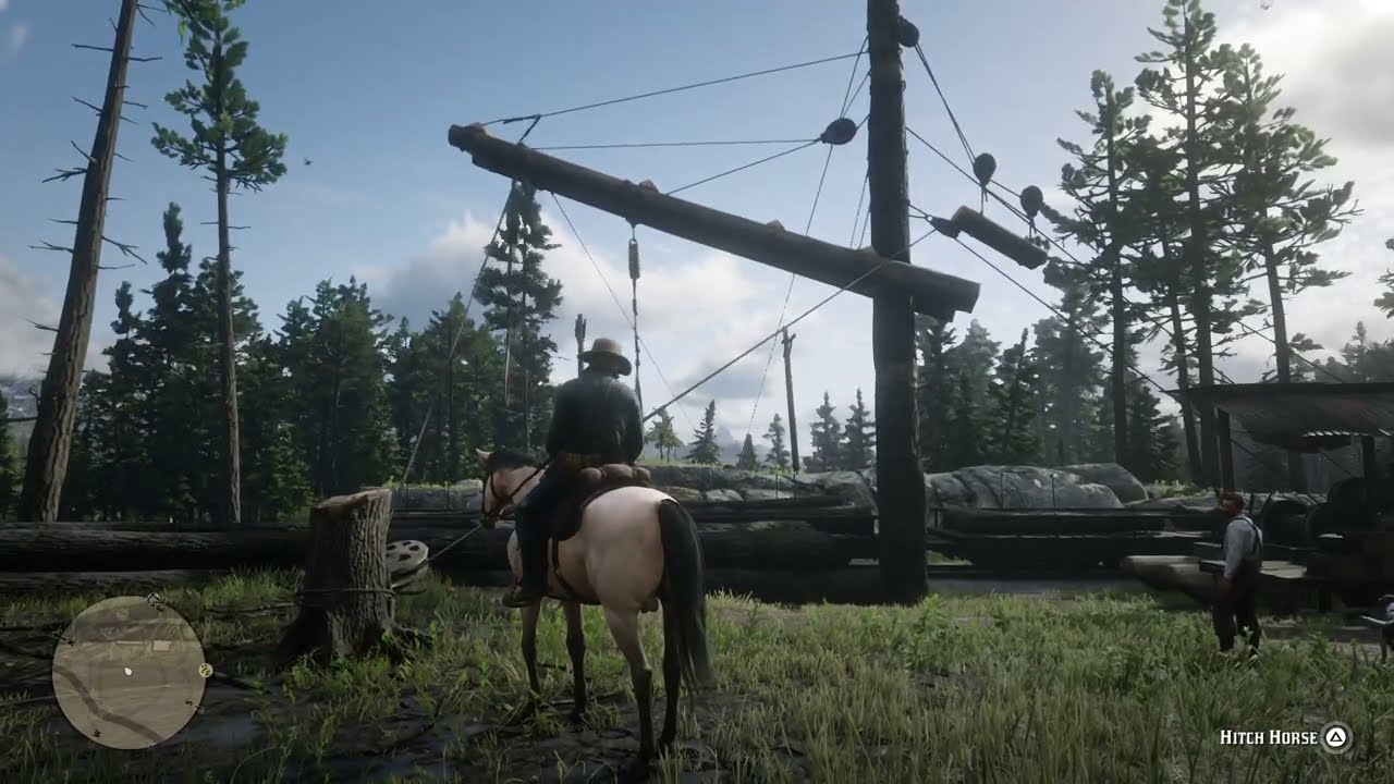 Amazing Detail Steam Donkey Actually Loads Logs Onto Train - Red Dead ...
