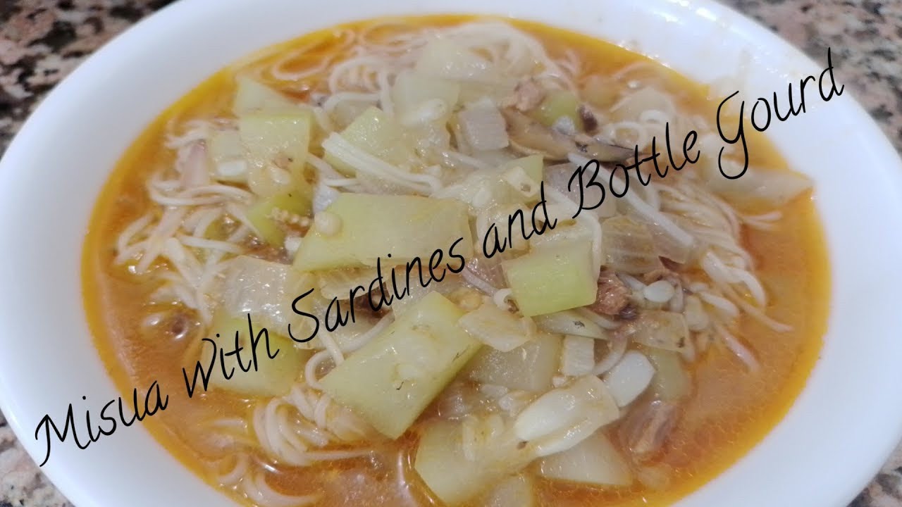 Simple Recipe Misua with Sardine and Upo ( bottle gourd ) || mj channel ...