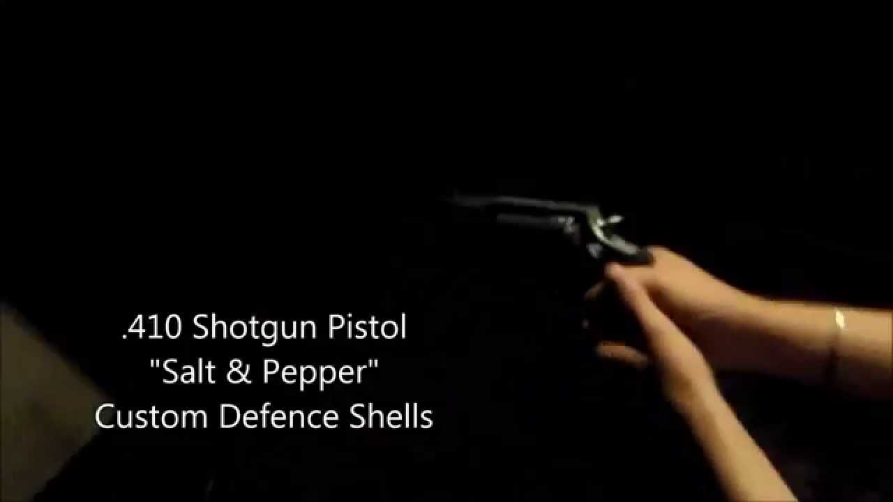 Defense Shotgun Pistol "Salt & Pepper" shells - YouTube