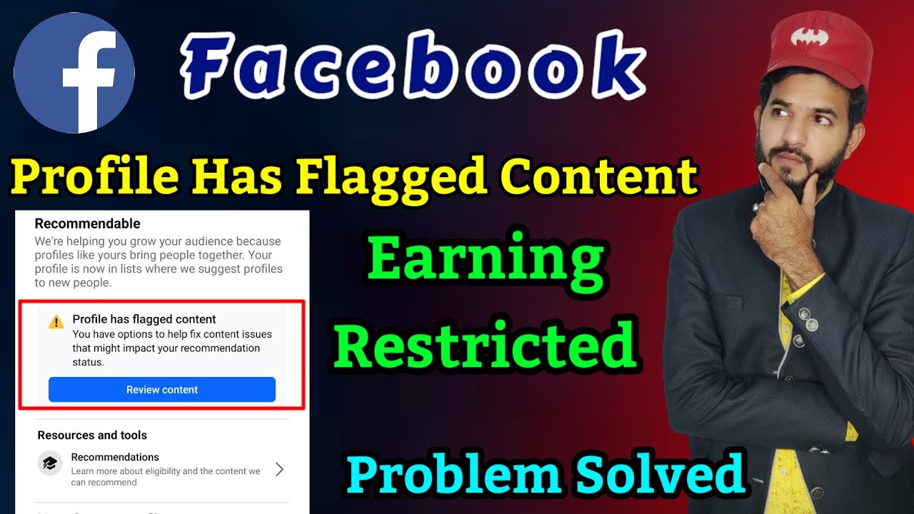 Facebook profile has flagged content | Facebook account restricted ...